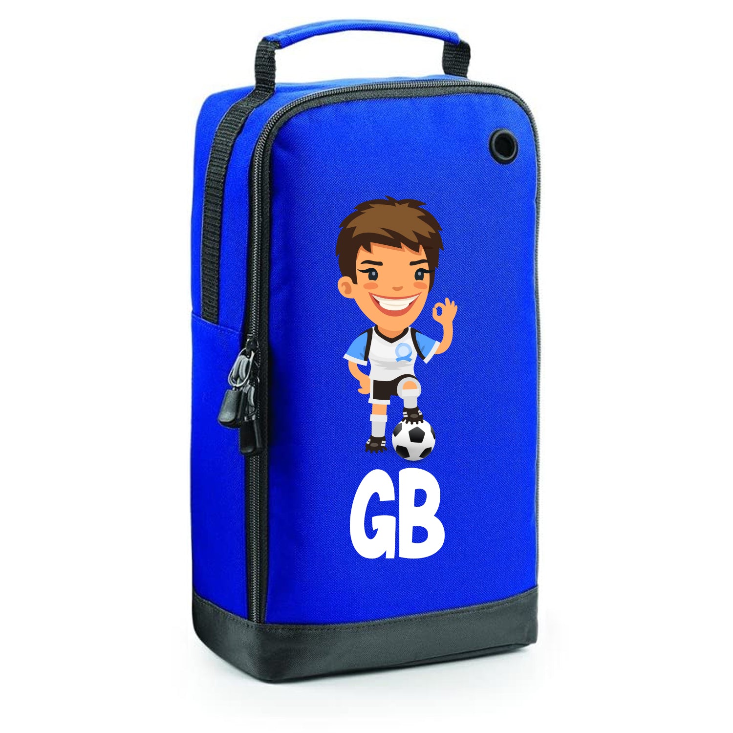 BG540 Personalised Girls Football Boot Bag Design 7 Blue