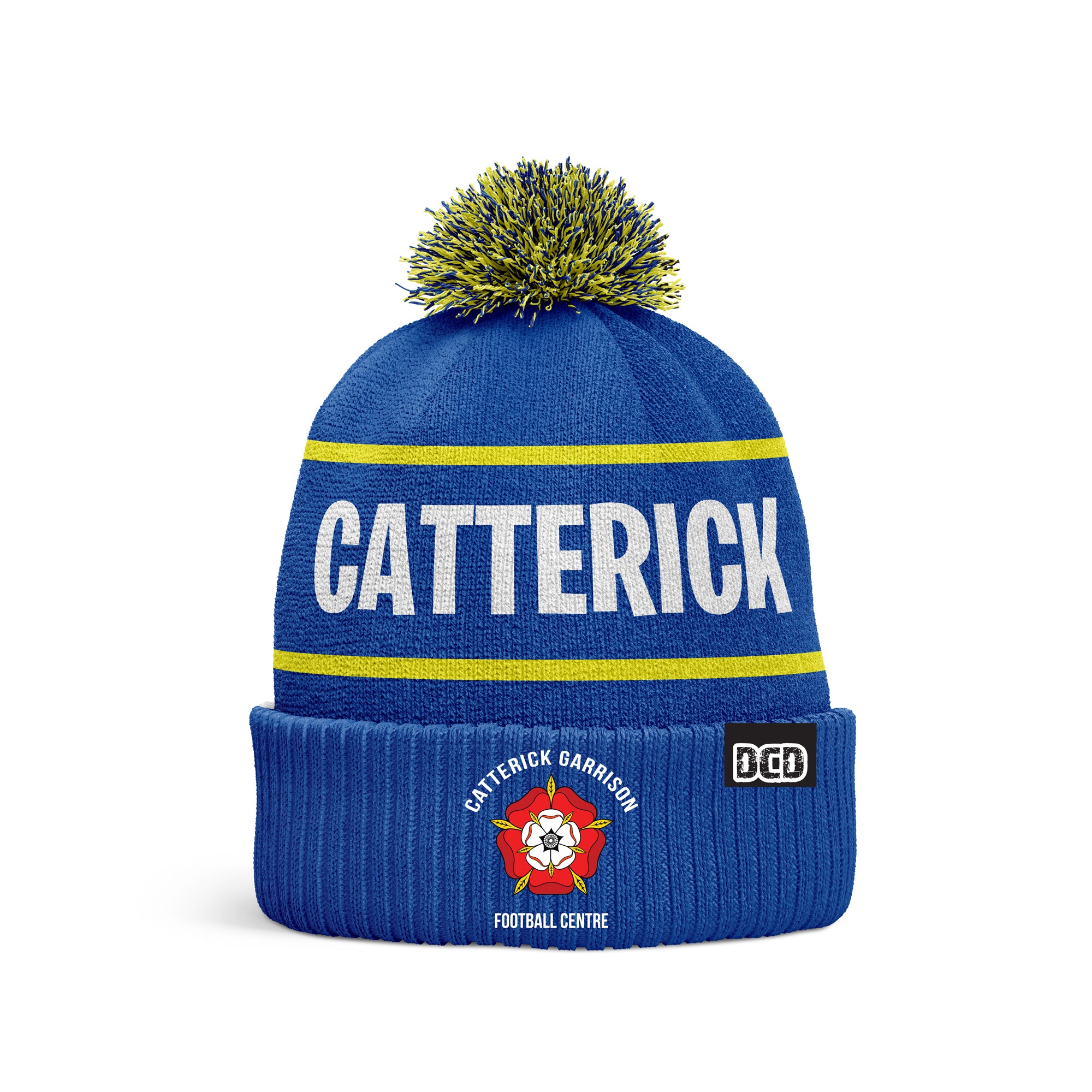 Catterick Garrison Custom Bobble Hat Royal Yellow Pom Pom